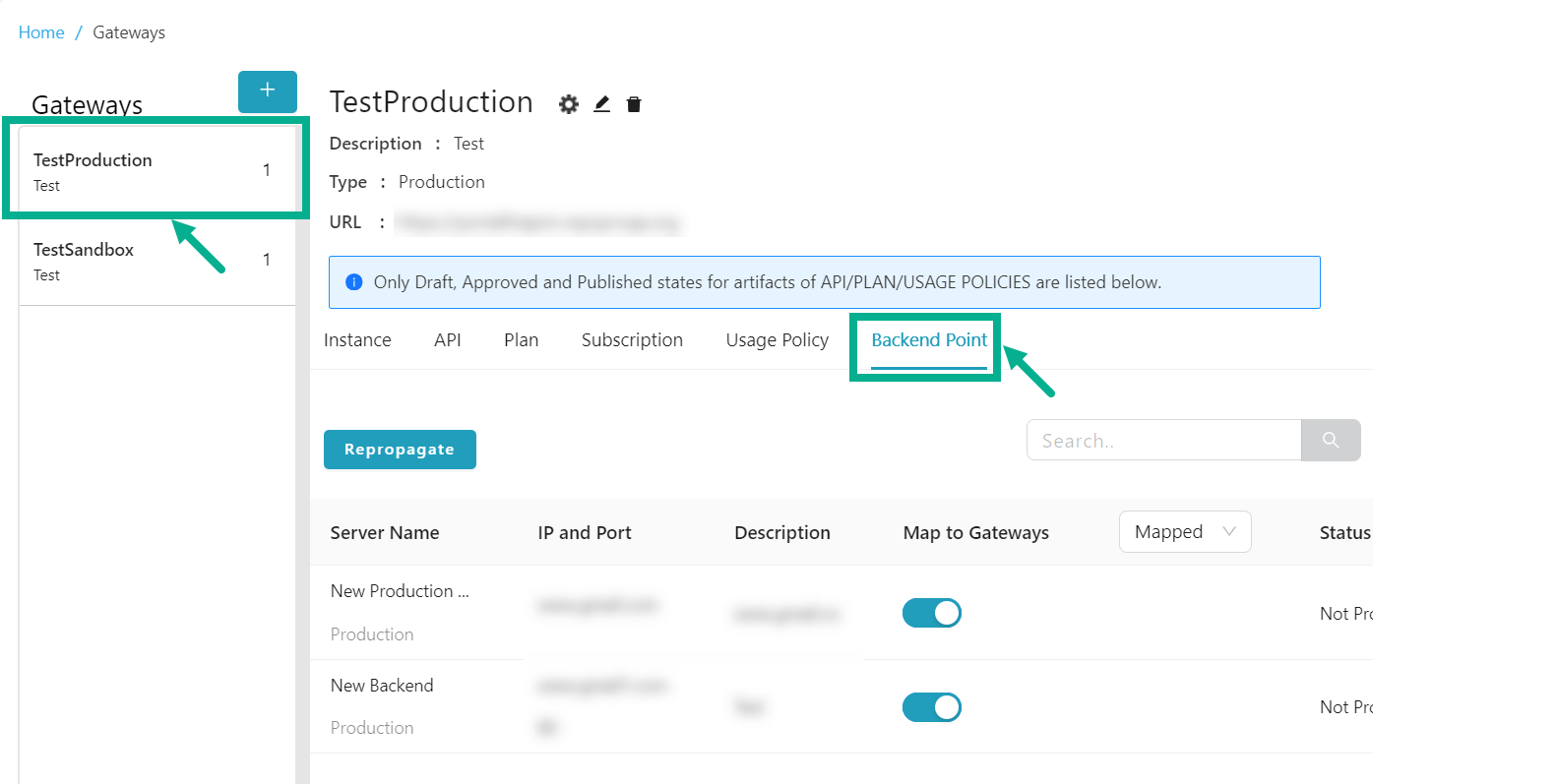 Edit an Existing Gateway | Torry Harris API Manager